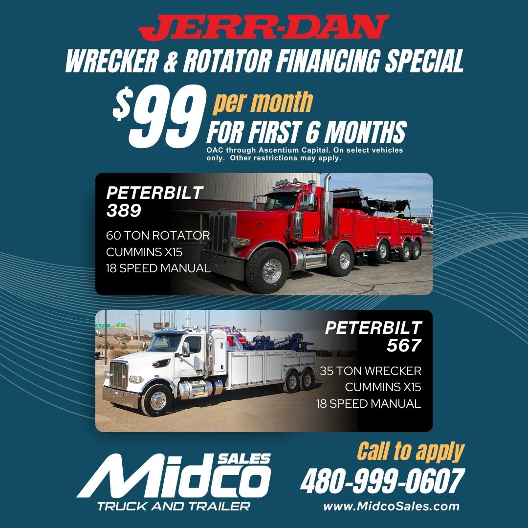 Jerr-Dan Wrecker & Rotator Financing - $99/month | Midco Sales